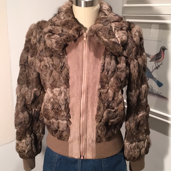 Vintage | Jackets & Coats | Vintage Rabbit Fur Bomber Jacket | Poshmark